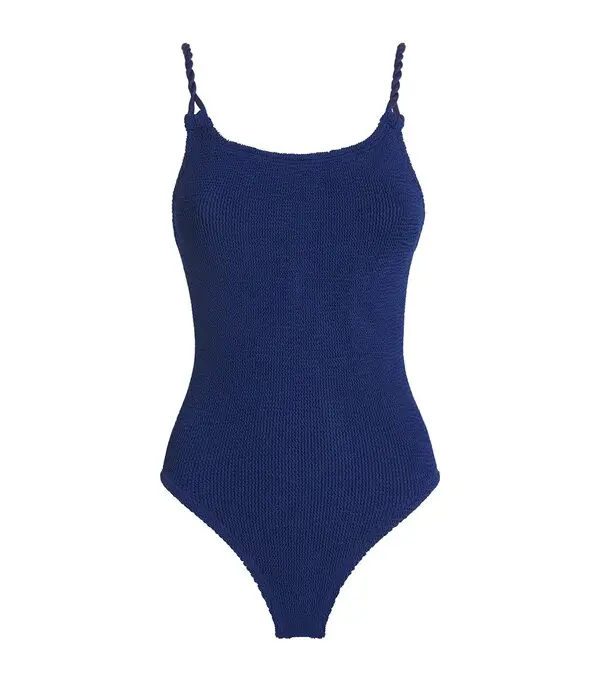 Hunza G Twisted-strap Camille Swimsuit - Navy