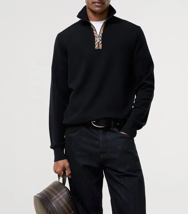 Burberry Wool Check-quarter-zip Sweater
