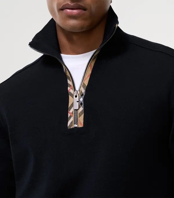 Burberry Wool Check-quarter-zip Sweater