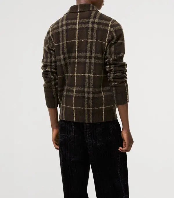Burberry Cashmere Check Cardigan
