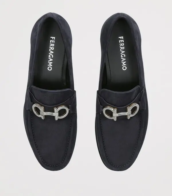 FERRAGAMO Nubuck Gancini Loafers