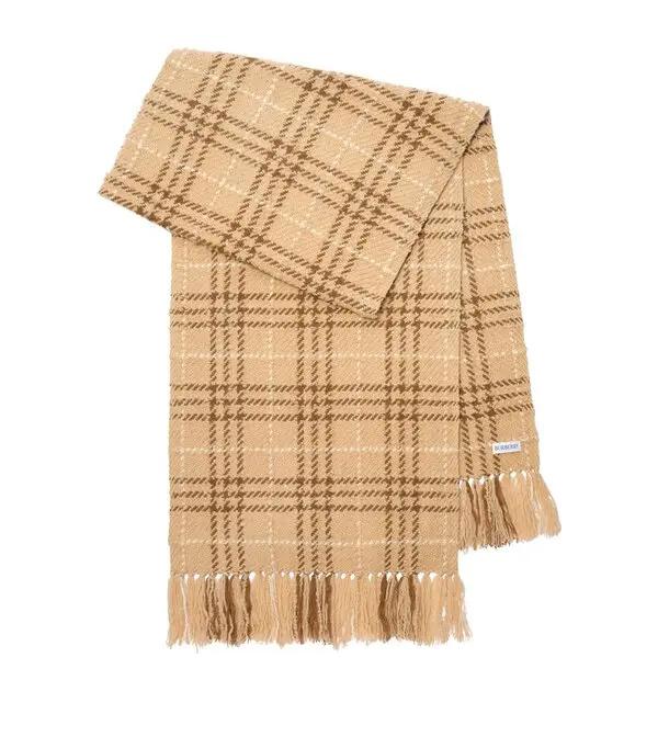 Burberry Cashmere-wool-silk Sequin Check Scarf