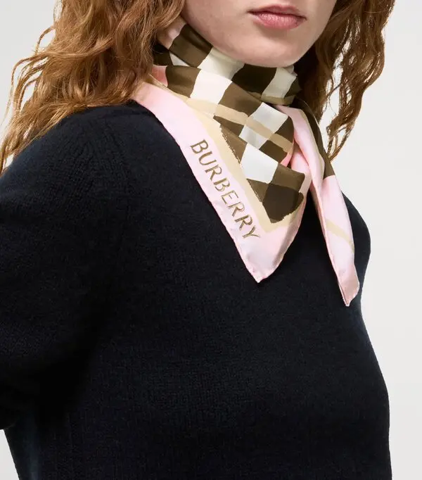 Burberry Silk Watercolour Check Scarf