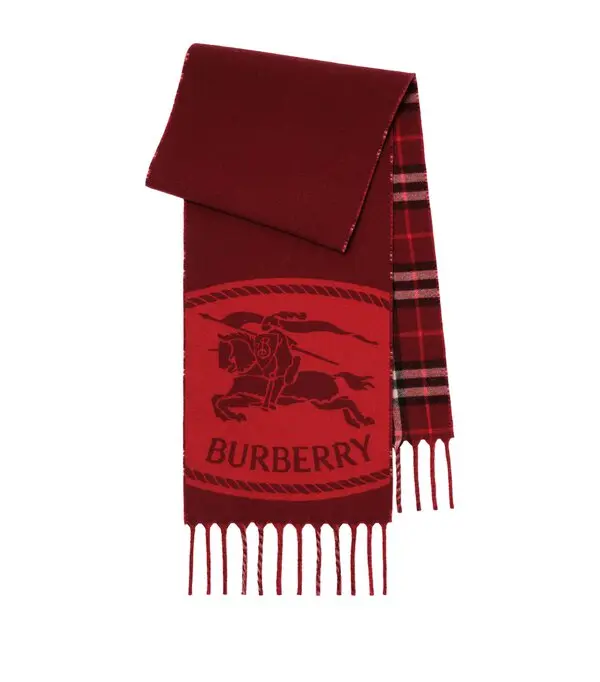 Burberry Cashmere Reversible Knight Stamp Scarf