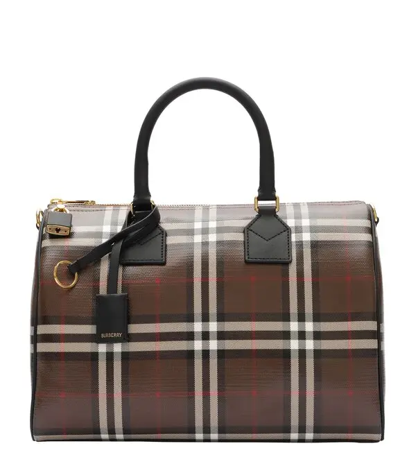 Burberry Medium Check Bowling Bag - Brown