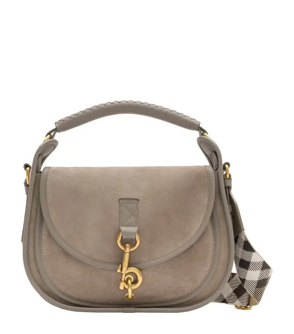 Burberry Small Suede B Clip Messenger Bag