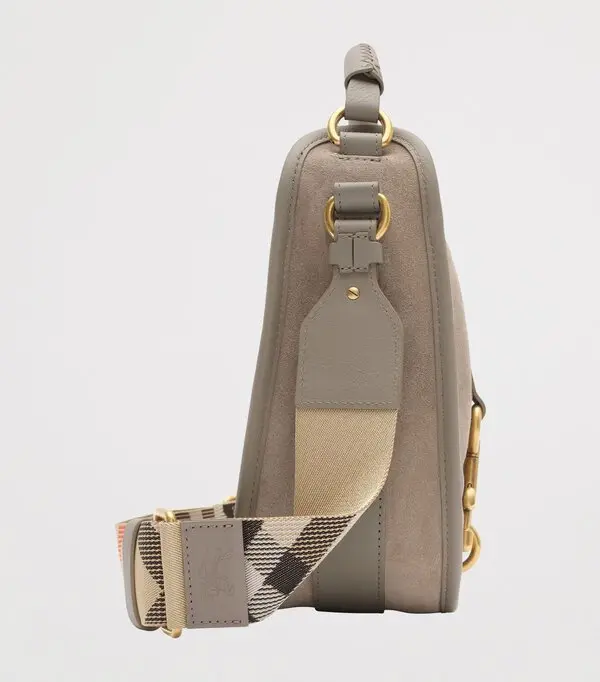 Burberry Small Suede B Clip Messenger Bag