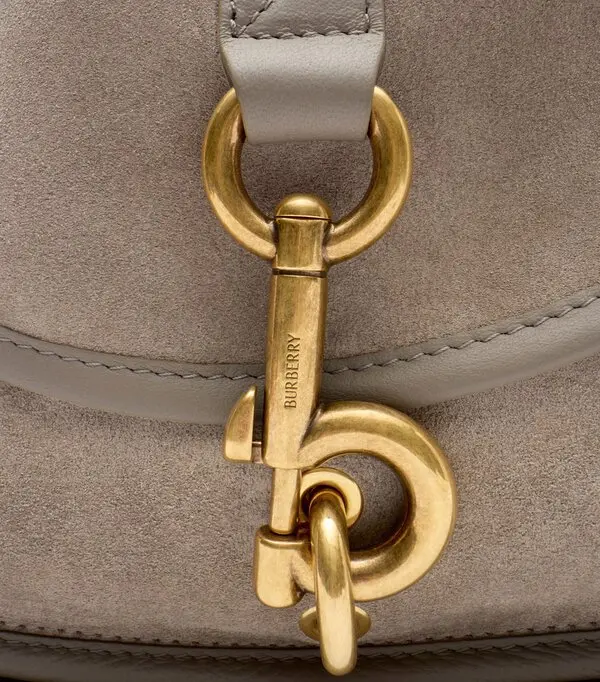 Burberry Small Suede B Clip Messenger Bag