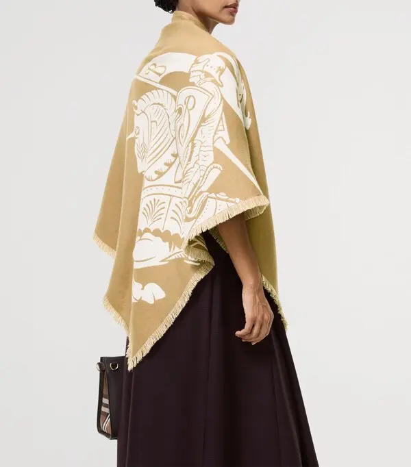 Burberry Wool-silk-cashmere Equestrian Knight Design Cape
