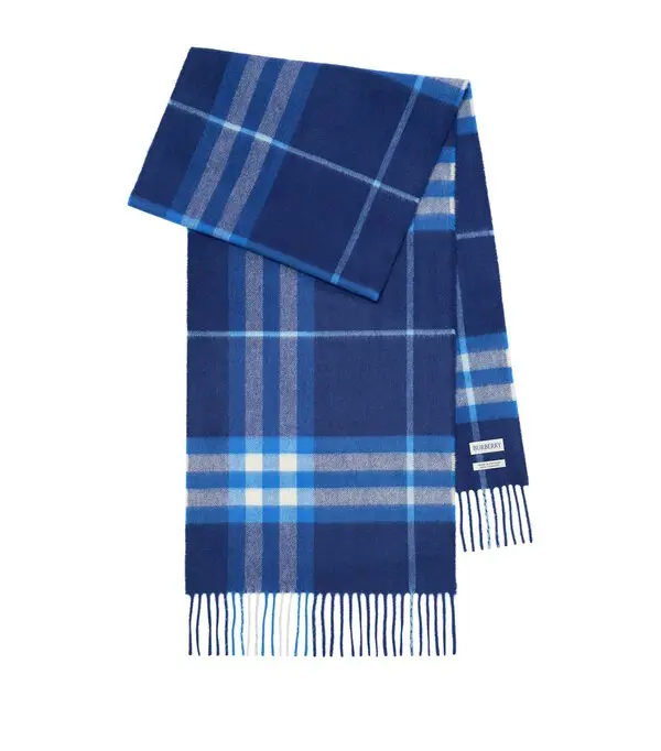 Burberry Cashmere Check Scarf - Blue
