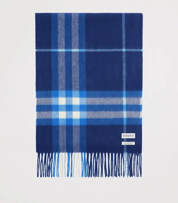 Burberry Cashmere Check Scarf - Blue