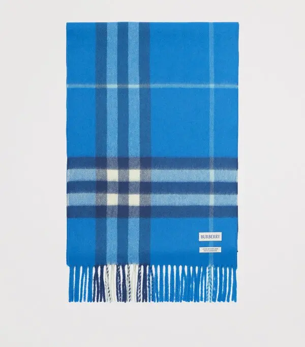 Burberry Cashmere Check Scarf - Blue