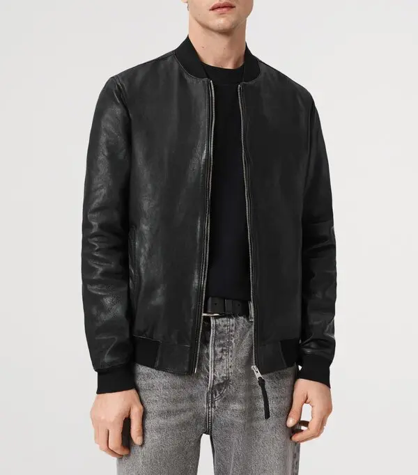 ALLSAINTS Leather Morten Bomber Jacket
