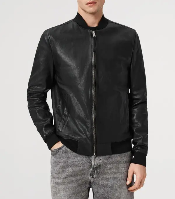 ALLSAINTS Leather Morten Bomber Jacket