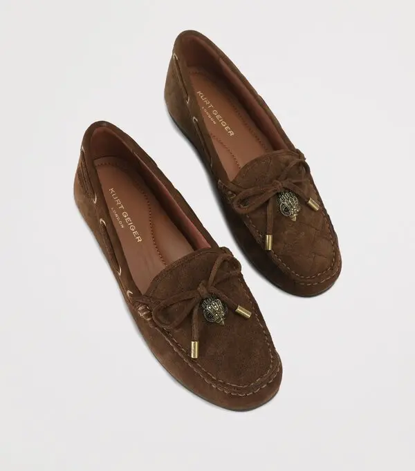 Kurt Geiger Suede Eagle Moccasins - Brown