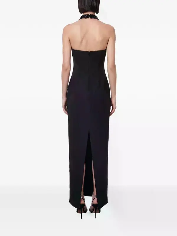 Roland Mouret Maxi Bead-embellished Halterneck Dress
