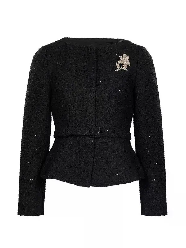 Roland Mouret Sequin-embellished Belted Jacket