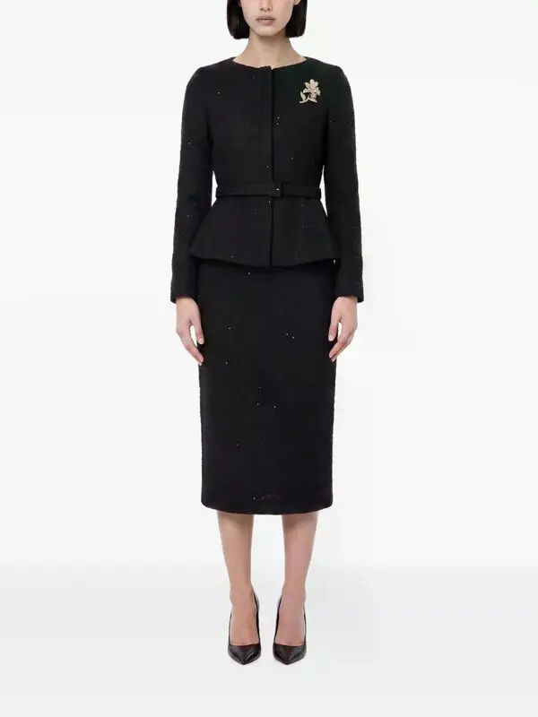 Roland Mouret Sequin-embellished Belted Jacket