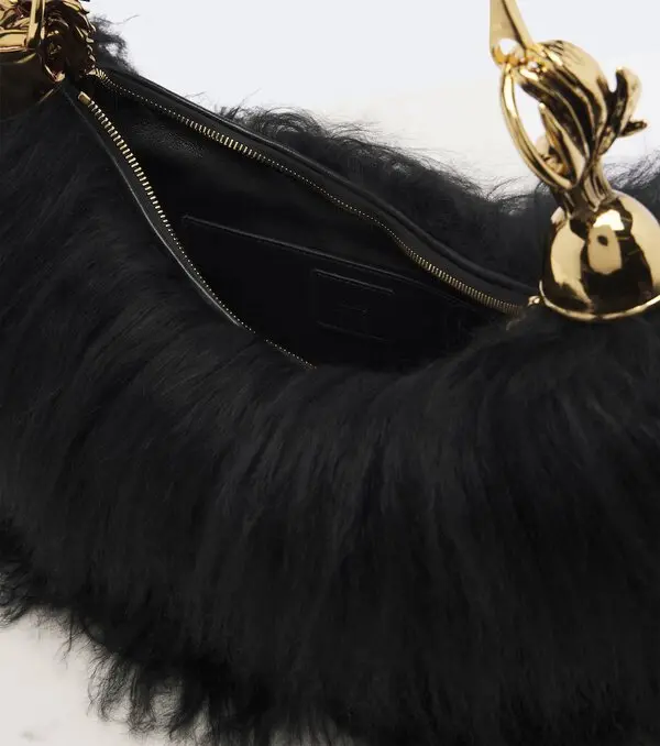 Chloé Chain Horse Large Shearling Shoulder Bag