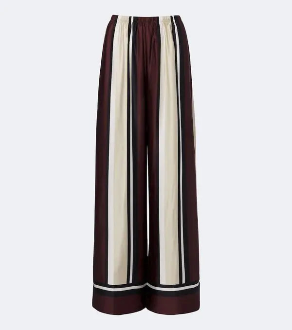 Faithfull The Brand Jensen Striped Satin Palazzo Pants