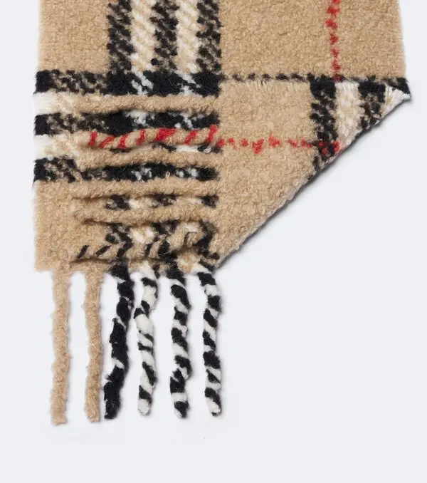 Burberry Check Alpaca And Wool Boucle Scarf