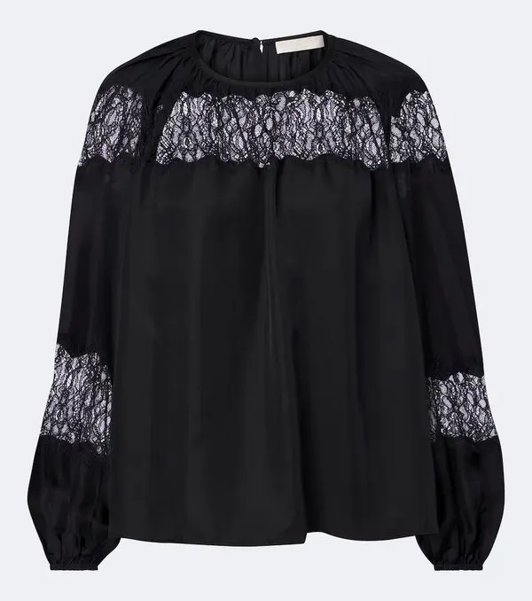 Ulla Johnson Bess Lace-trimmed Silk Blouse