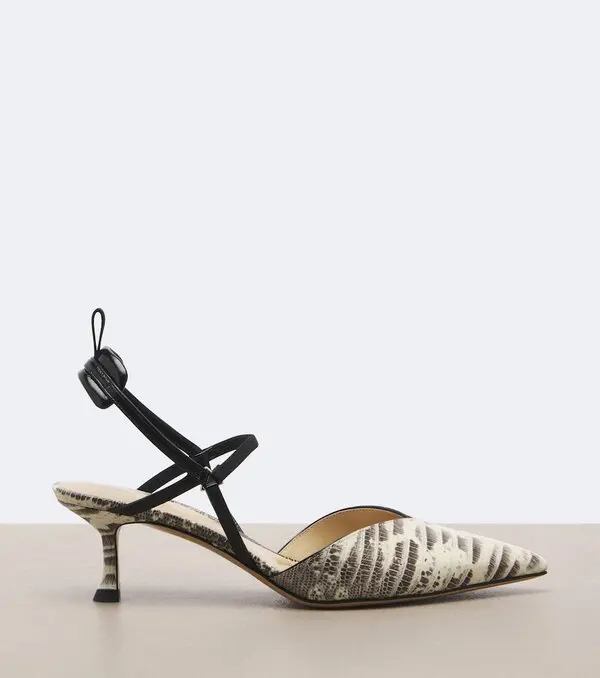 Fendi Colibri Snake-effect Leather Slingback Pumps