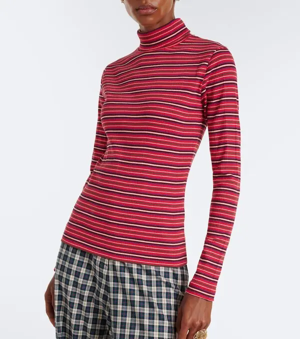 Dries Van Noten Striped Cotton-blend Turtleneck Sweater