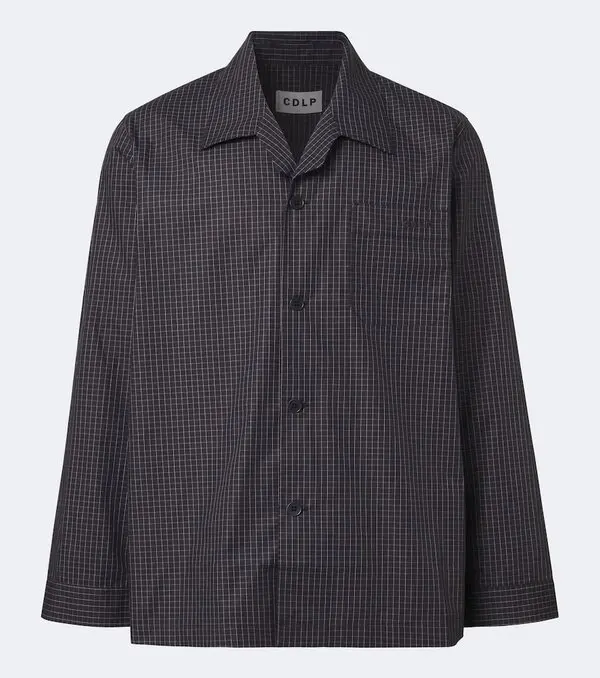 CDLP Checked Cotton Pajama Shirt