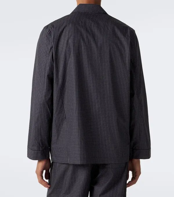 CDLP Checked Cotton Pajama Shirt