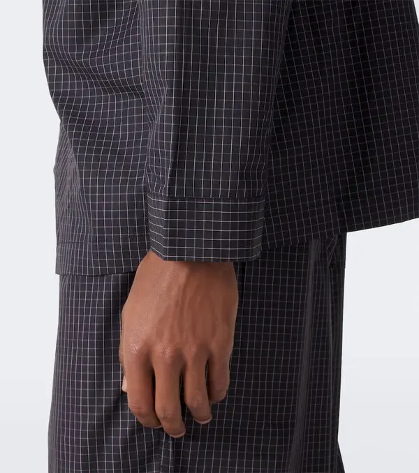 CDLP Checked Cotton Pajama Shirt