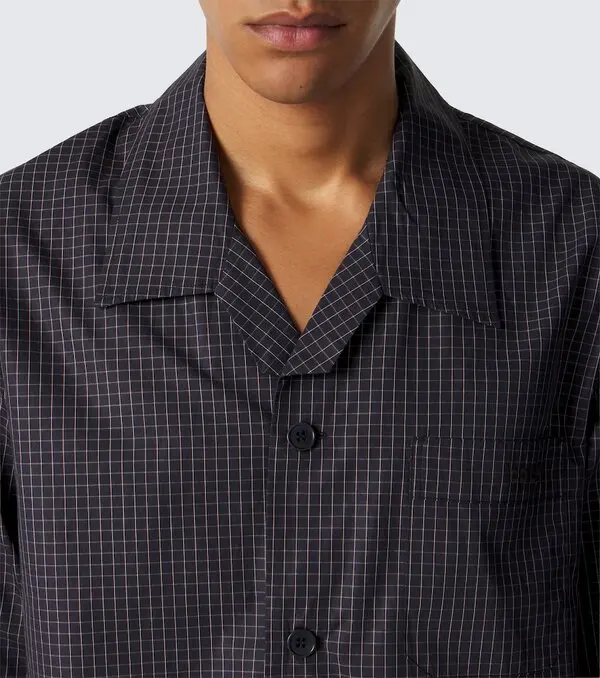 CDLP Checked Cotton Pajama Shirt