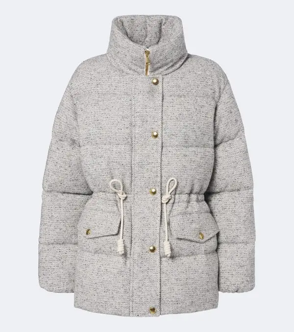 Moncler Wool-blend Tweed Down Jacket