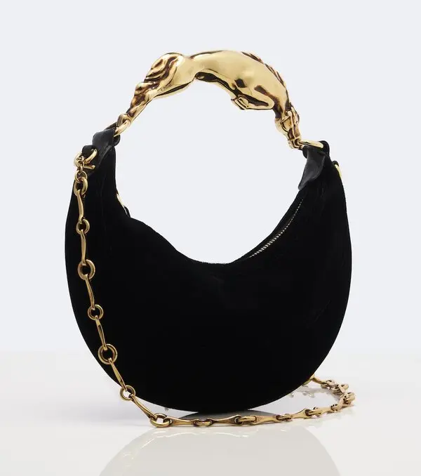 Chloé Chain Horse Small Velvet Shoulder Bag