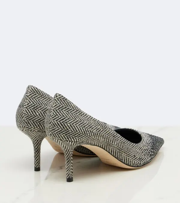 JIMMY CHOO Love Embellished Herringbone Pumps