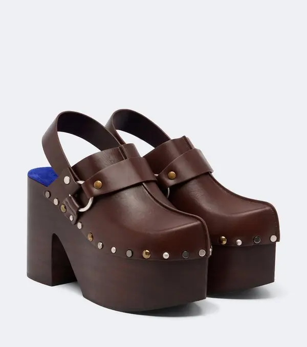 Chloé Talis Leather Platform Clogs