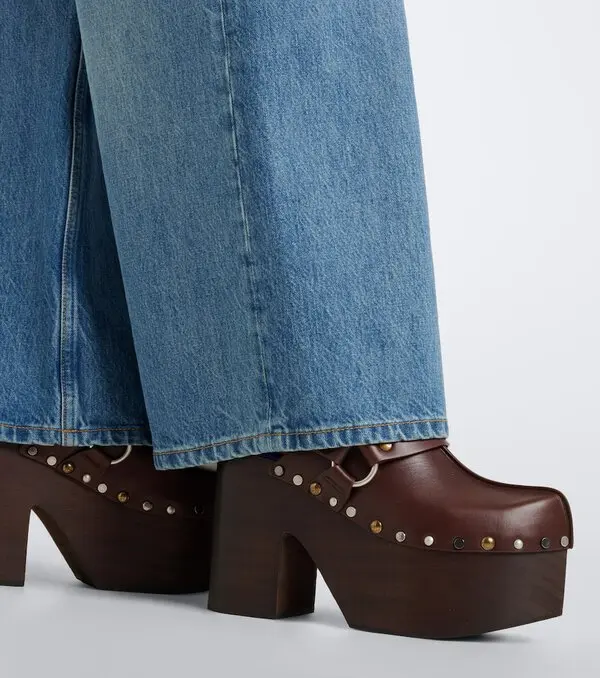 Chloé Talis Leather Platform Clogs