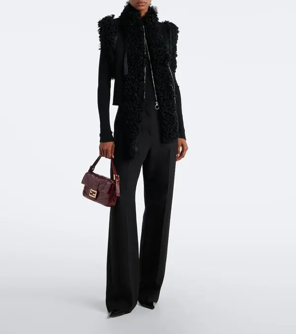 Fendi Ribbed-knit Wool-blend Top
