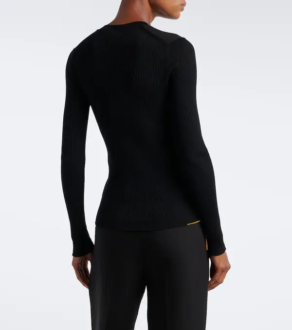 Fendi Ribbed-knit Wool-blend Top