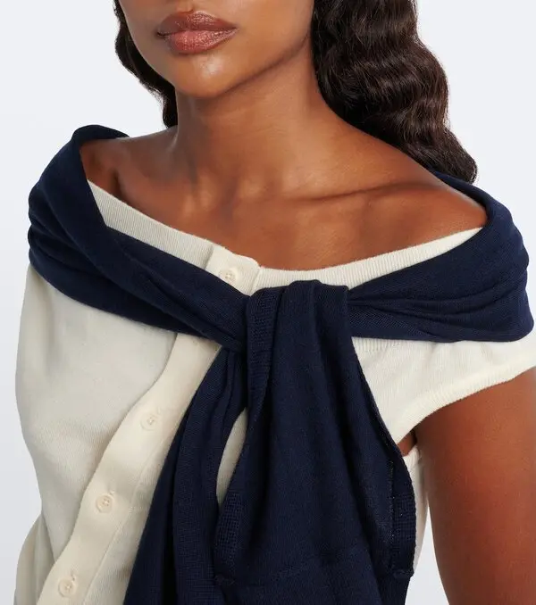 JW Anderson Layered Off-shoulder Wool Top