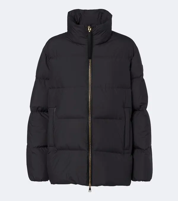 Moncler Leather-trimmed Down Jacket