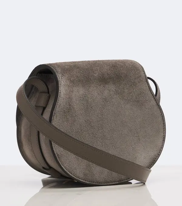 Chloé Marcie Small Suede Crossbody Bag - Grey