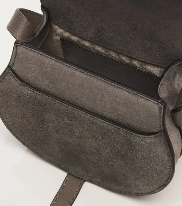 Chloé Marcie Small Suede Crossbody Bag - Grey