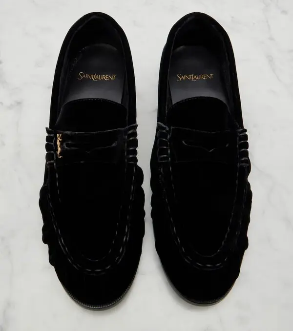 Saint Laurent Le Loafer Velvet Penny Loafers