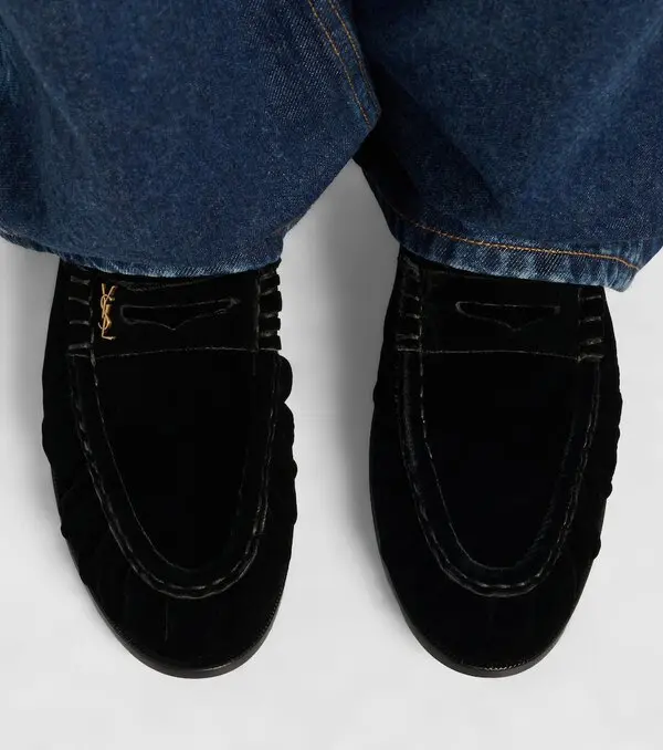 Saint Laurent Le Loafer Velvet Penny Loafers