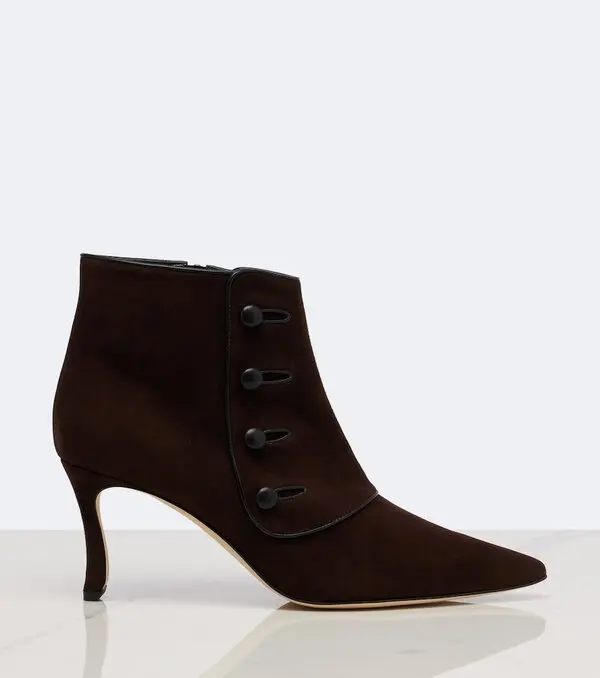 Manolo Blahnik Vives Suede Ankle Boots