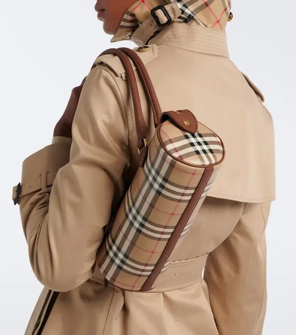 Burberry Check Small Shoulder Bag - Brown