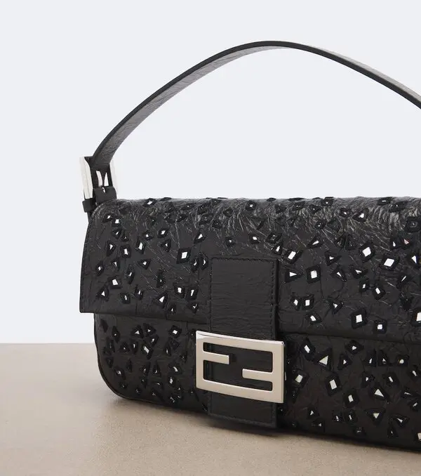 Fendi Baguette® 26424 Small Embellished Leather Shoulder Bag