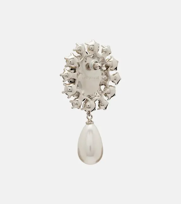 SELF-PORTRAIT Crystal-embellished Faux Pearl Drop Earrings