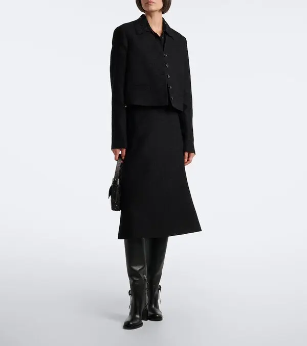 Fendi Wool-blend Boucle Midi Skirt